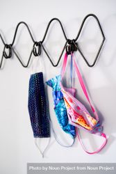 Pink And Blue Ppe Masks Hanging On Coat Rack - Free Photo (5pgl80 ...