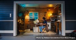 White Male Software Engineer Programming On Old Desktop Computer In ...