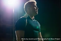 Rugby Player On Field Under Lights - Free Photo (56ead0) - Noun Project