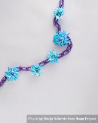 Blue Flowers On A Purple Chain - Free Photo (5qnyp4) - Noun Project