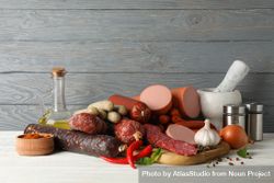 Board of cured meats with garlic, spices and herbs - Free Photo (48YZXb ...