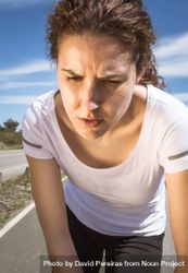 Close up of woman's face as she working out on road - Free Photo ...