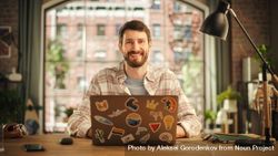 Creative Man is Happy About a Great Solution He Arrived After Careful ...