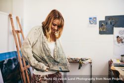 Young Woman In Painter Smock In Art Studio - Free Photo (bY2X60) - Noun ...