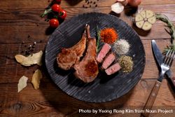 Lamb Shoulder Rack Steak On A Plate - Free Photo (5XrQDV) - Noun Project