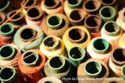 Tops Of Colored Spools Of String For Sewing Machine - Free Photo ...