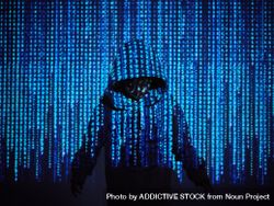 Programmer boy standing in blue code - Free Photo (4NEj18) - Noun Project