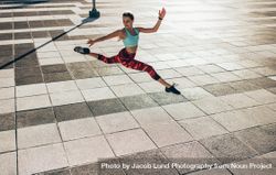 Fitness Woman Doing Split Jump - Free Photo (bE9NO1) - Noun Project