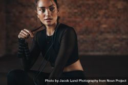 Young Female Athlete Taking Break After Training Session At Gym - Free ...