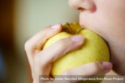 Side view of girl biting into apple - Free Photo (4mWRzN) - Noun Project